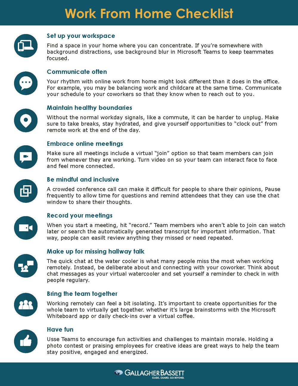 Work From Home Checklist